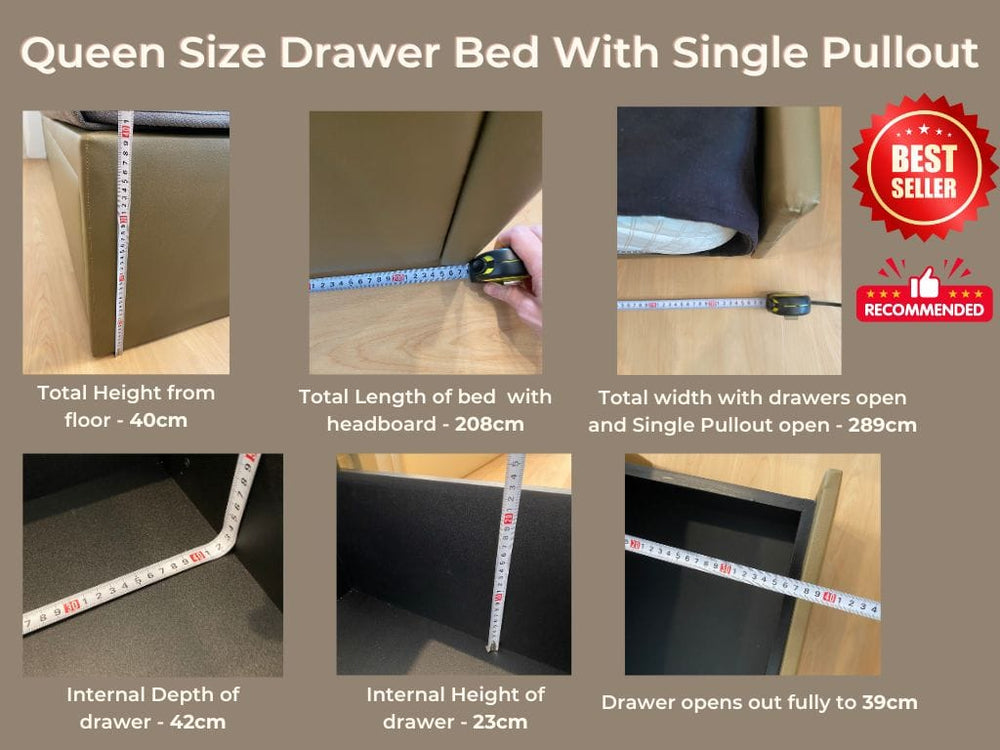 Sleepy Night Queen Size Drawer Bed with Single Pullout – BEST SELLER ...